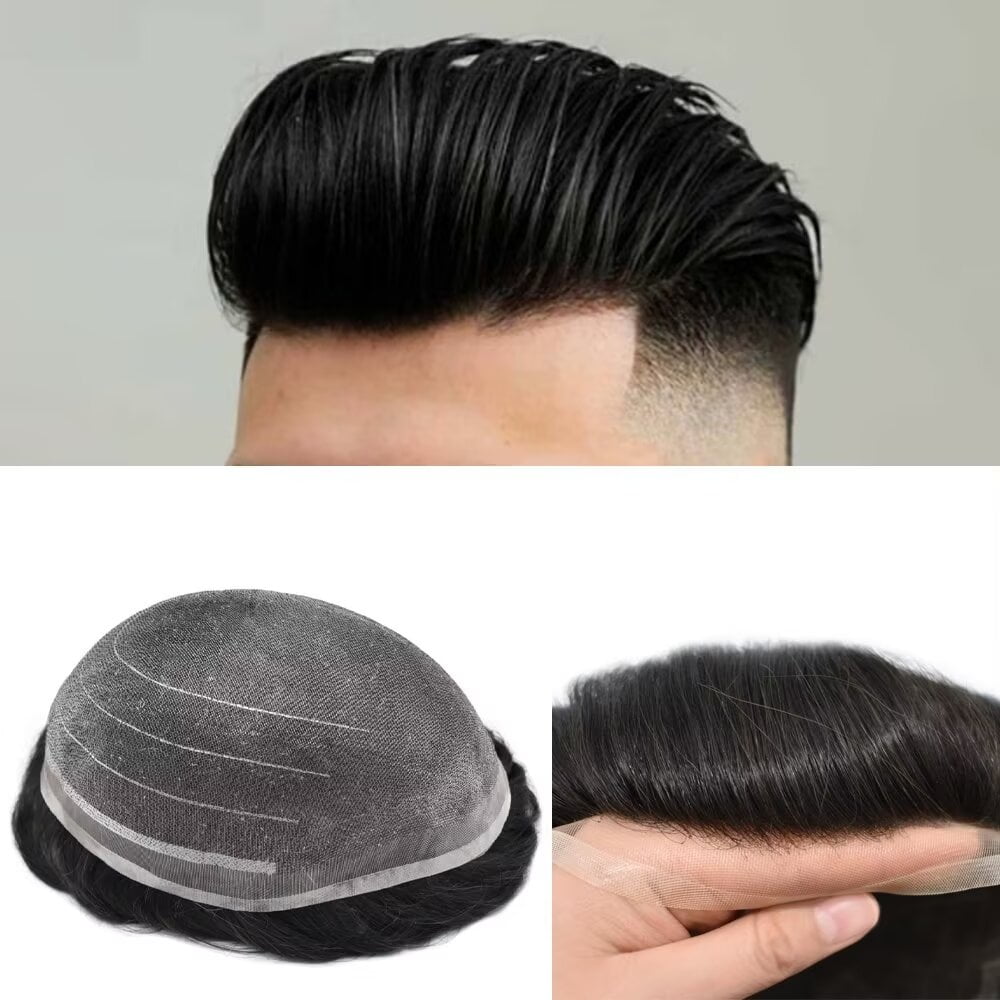 Lyrical Hair Toupee for Men Hair System for Man Siwss Super Welded Lace ...