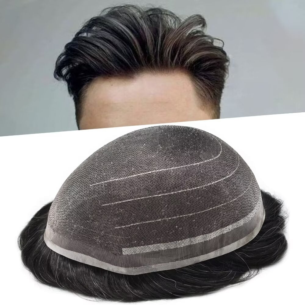 Lyrical Hair Toupee for Men Hair System for Man Siwss Super Welded Lace ...