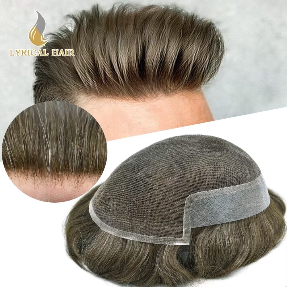 Lyricalhair French Lace Toupee for Men Hairpieces Mens Toupee Human ...