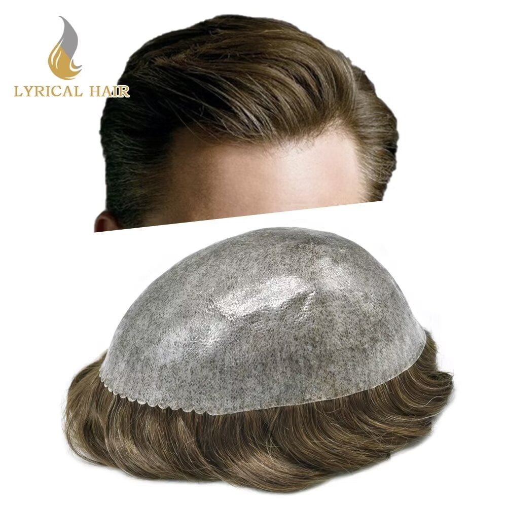 Lyricalhair Toupee for Men Durable Full PU Mens Toupee Human Hair ...