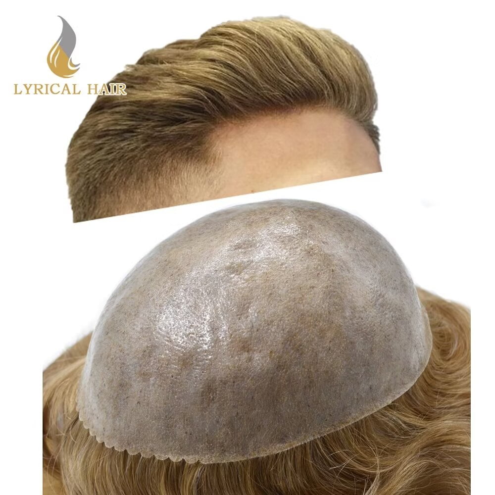 Lyricalhair Toupee for Men Durable Full PU Mens Toupee Human Hair ...