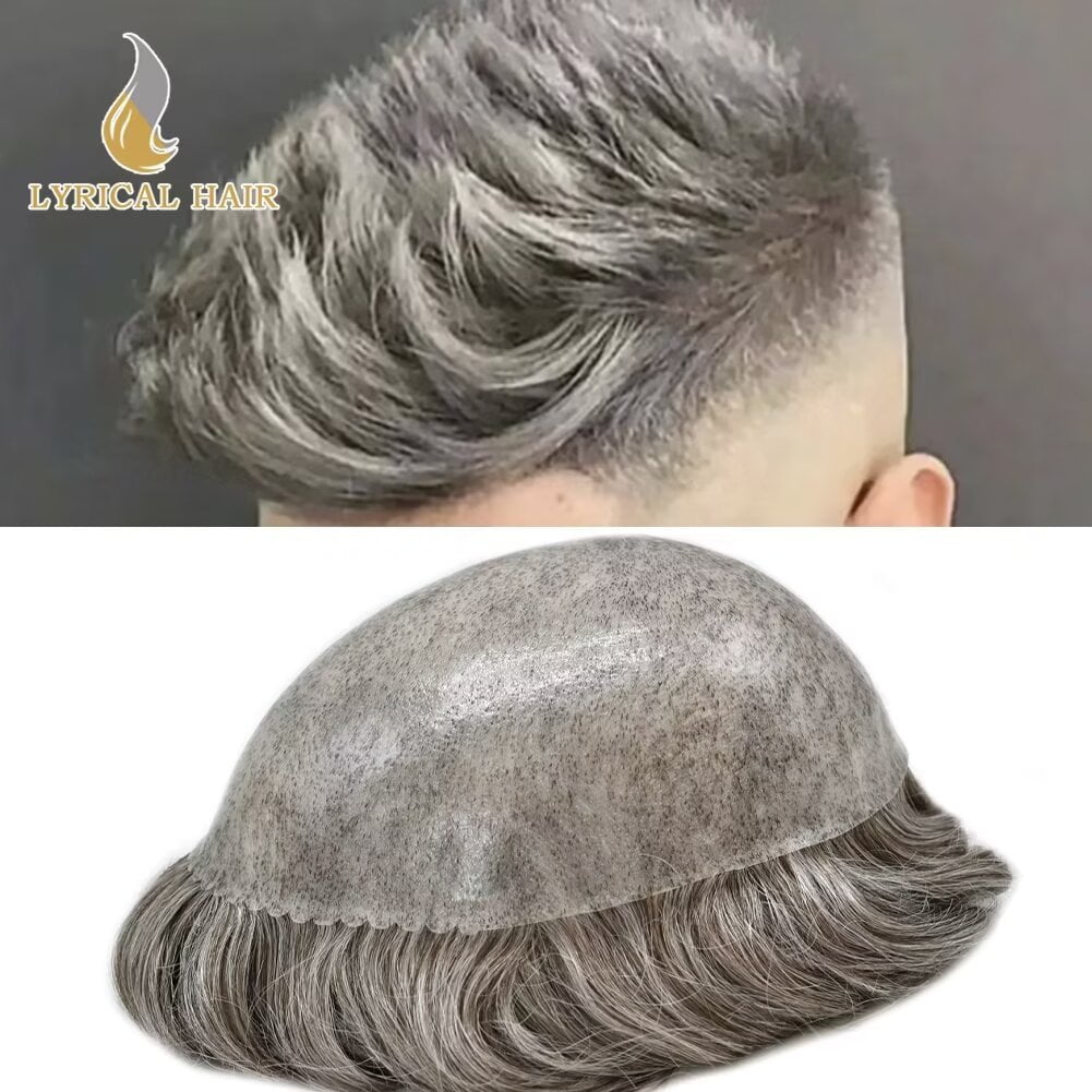 Lyricalhair Toupee for Men Durable Full PU Mens Toupee Human Hair ...