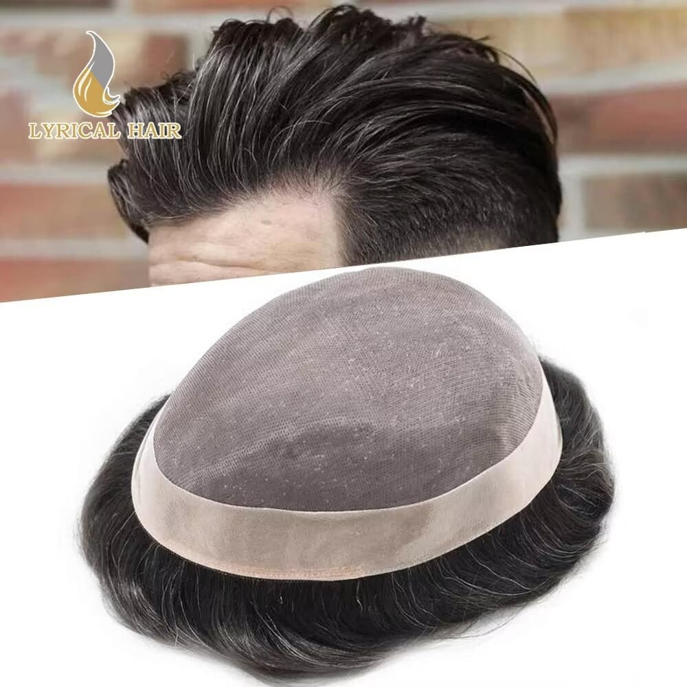 Lyricalhair Toupee for Men Fine Mono Mens Toupee Hairpieces Human Hair ...