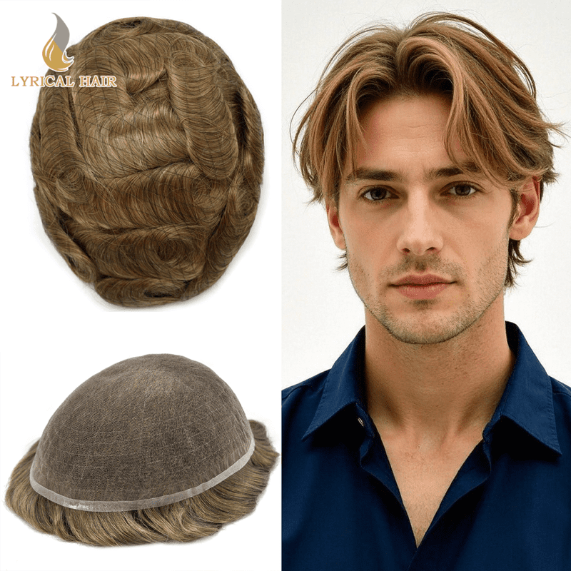 Lyricalhair Toupee for Men Full Lace Hairpieces Human Hair Replacement ...
