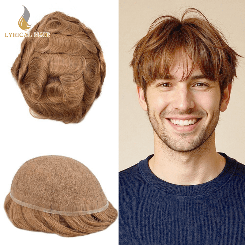 Lyrical Hair Toupee for Men Full Lace Hairpieces Human Hair Replacement ...