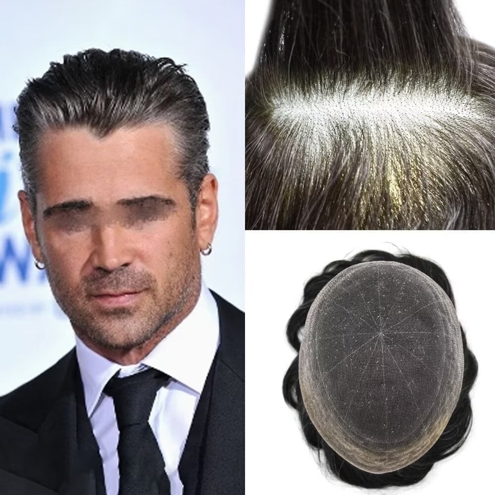 Lyricalhair Toupee for Men Full Lace Hairpieces Human Hair Replacement ...
