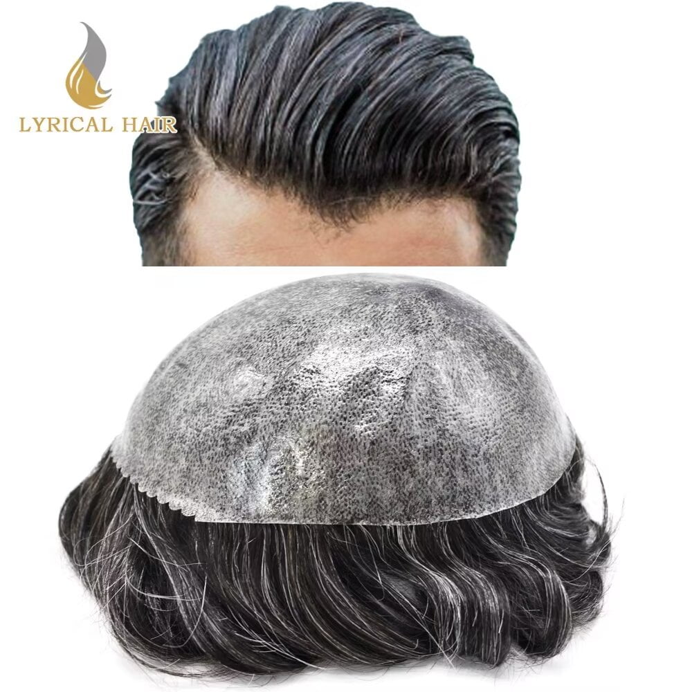 Lyricalhair Toupee for Men Durable Full PU Mens Toupee Human Hair ...