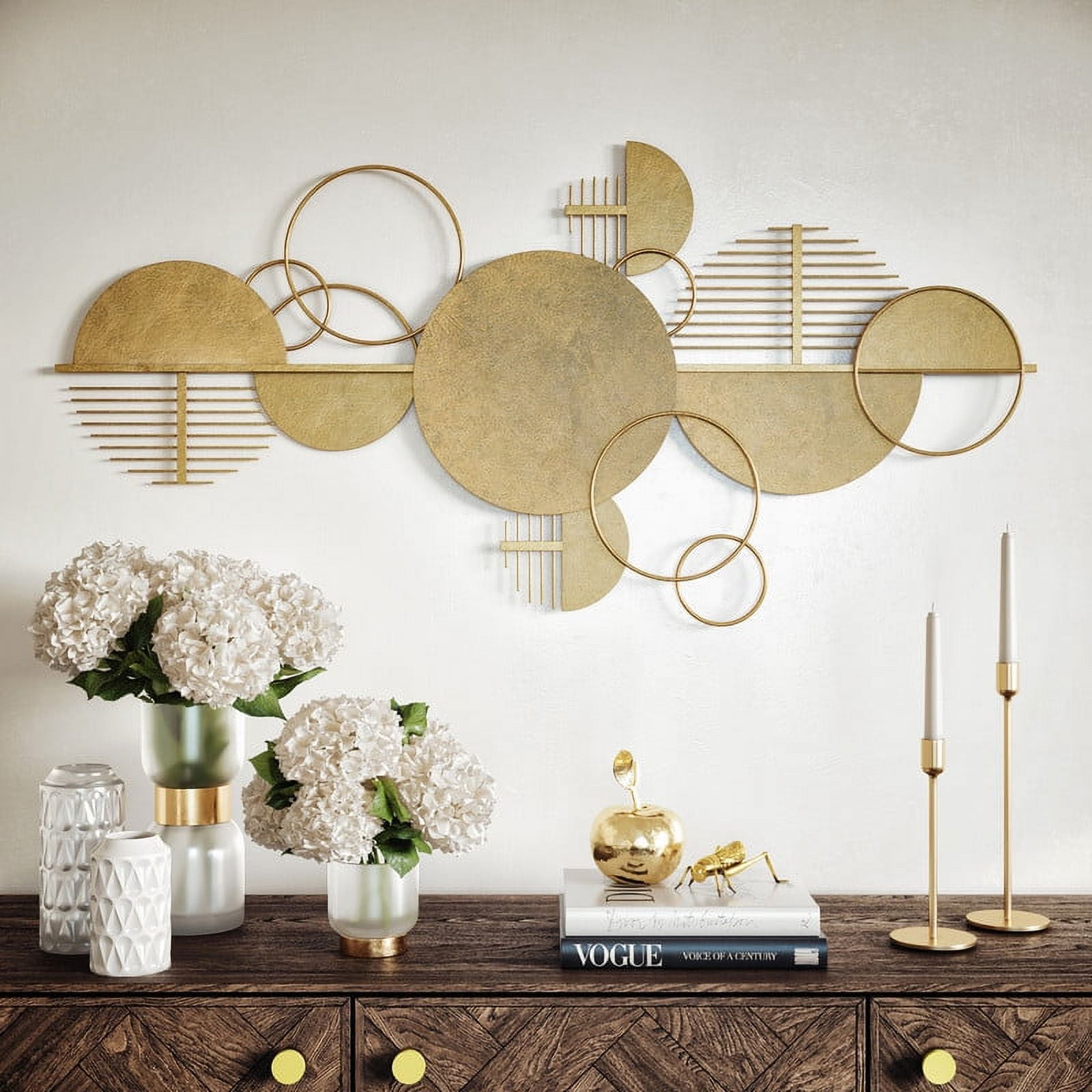 Lysandra Gold Abstract Metal Modern Wall Art - Walmart.com