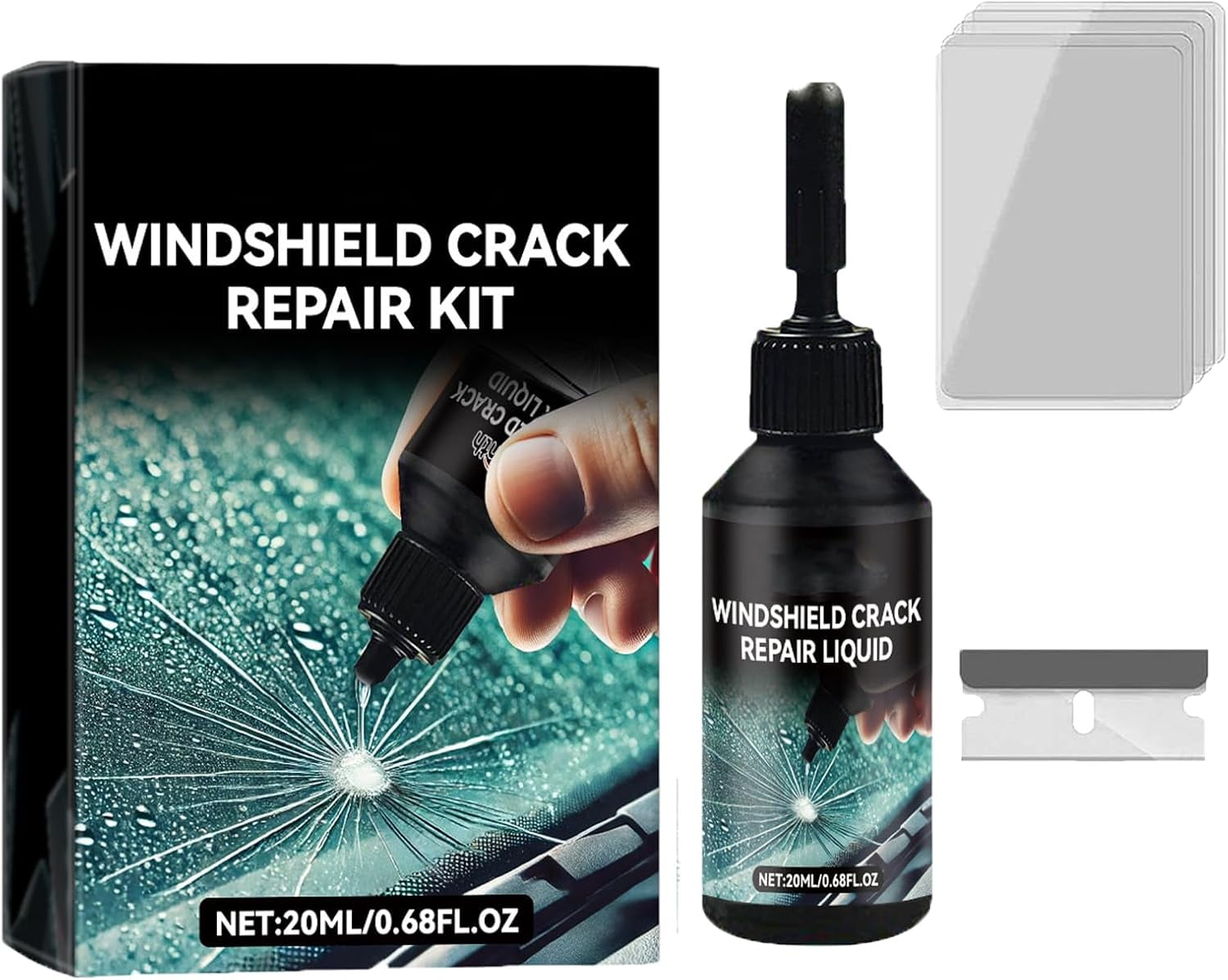 Lyseemin Glass Fix, Lyseemin Windshield Crack Repair Kit, Quick Fix ...