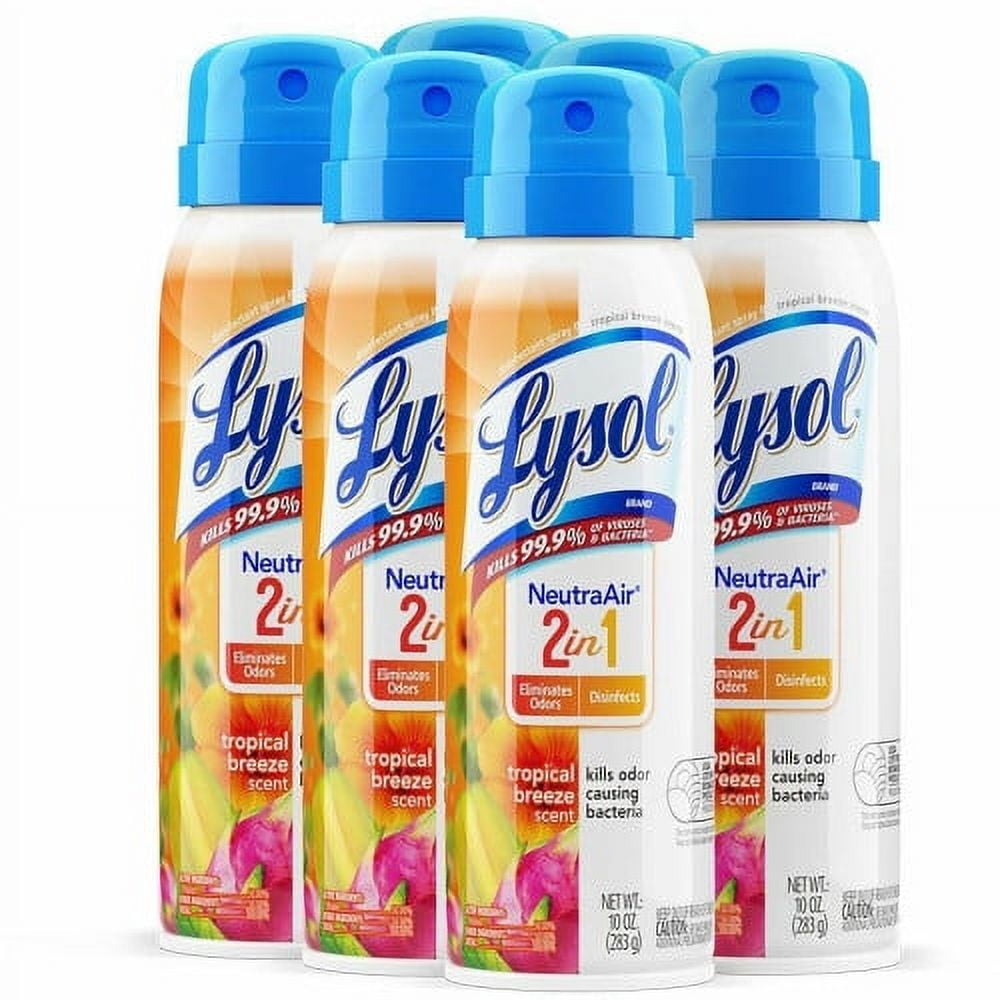 Lysol 2 in 1 Disinfectant Spray III, Tropical Breeze Scented, Bathroom ...