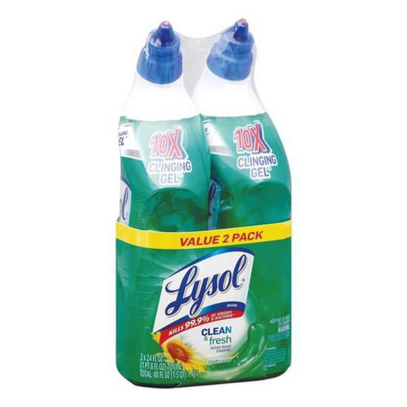Lysol 24 oz Clean & Fresh Toilet Bowl Cleaner Cling Gel Country Scent ...