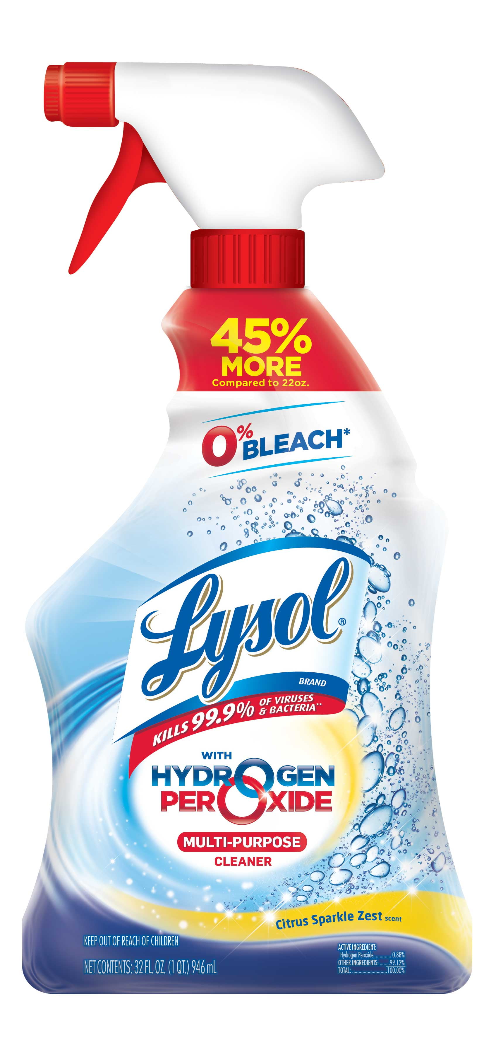 Lysol 32 Oz. Citrus Hydrogen Peroxide Power and Free Multi-Cleaner ...