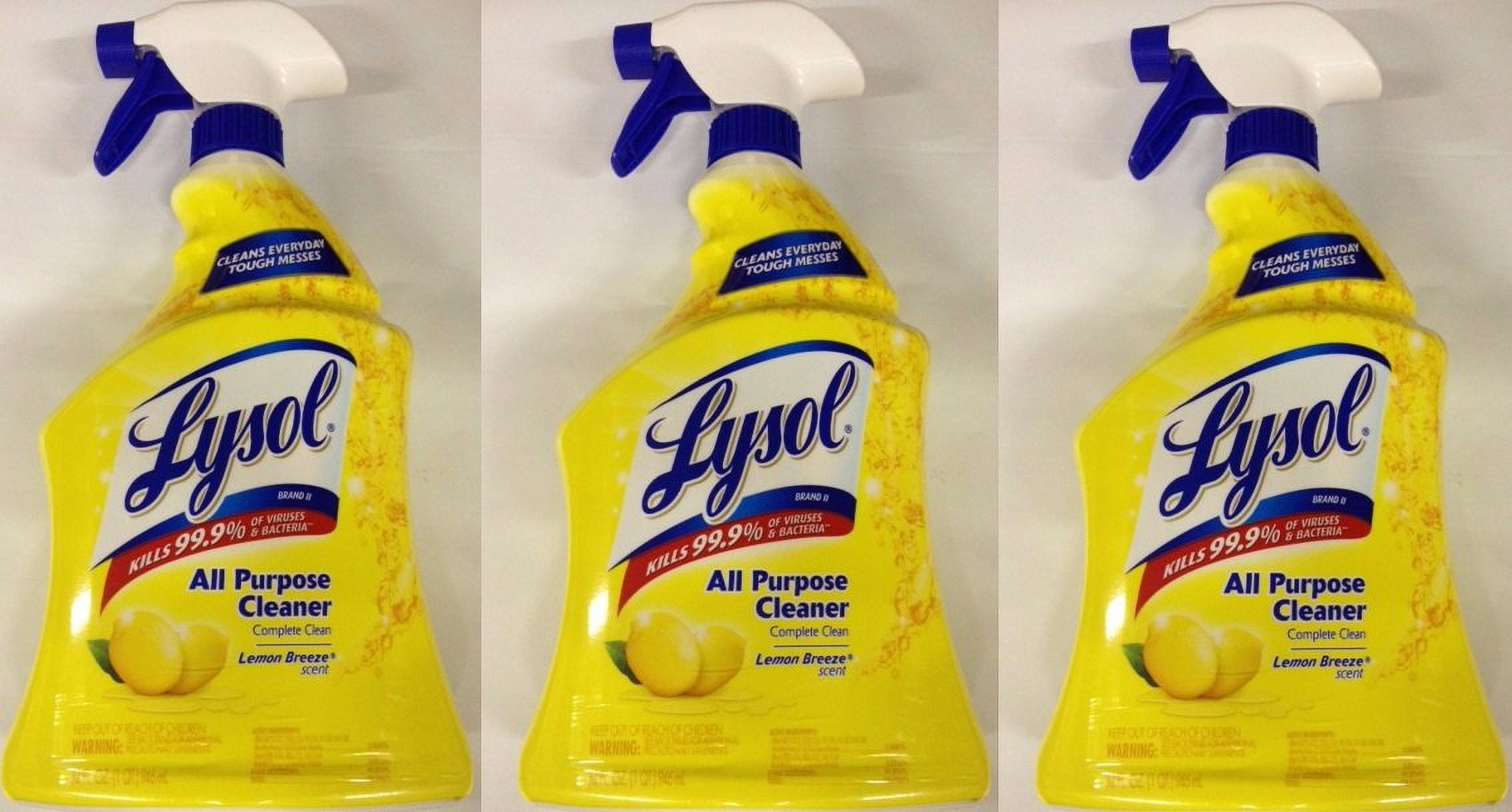 Lysol All Purpose Cleaner Spray, Lemon Breeze, 32 Ounces Each (Pack Of ...