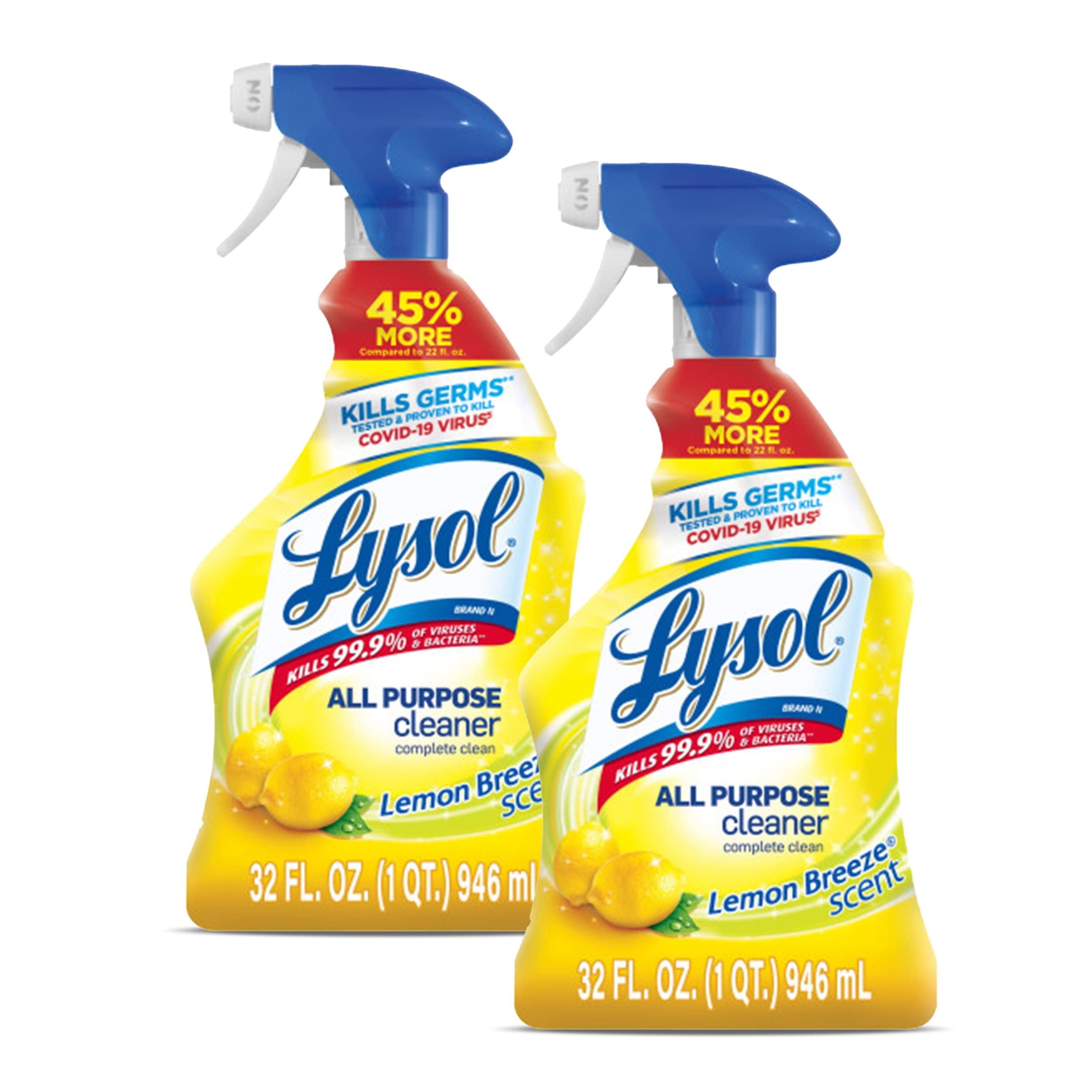 Lysol All-Purpose Cleaner Trigger, Lemon Breeze Scent, 32 Fluid Ounce ...