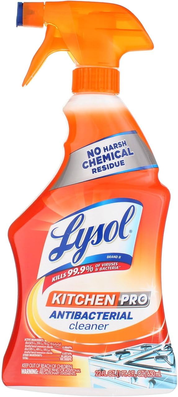 Lysol Antibacterial Kitchen Cleaner Liquid Trigger Spray - 22 Oz, 2 ...