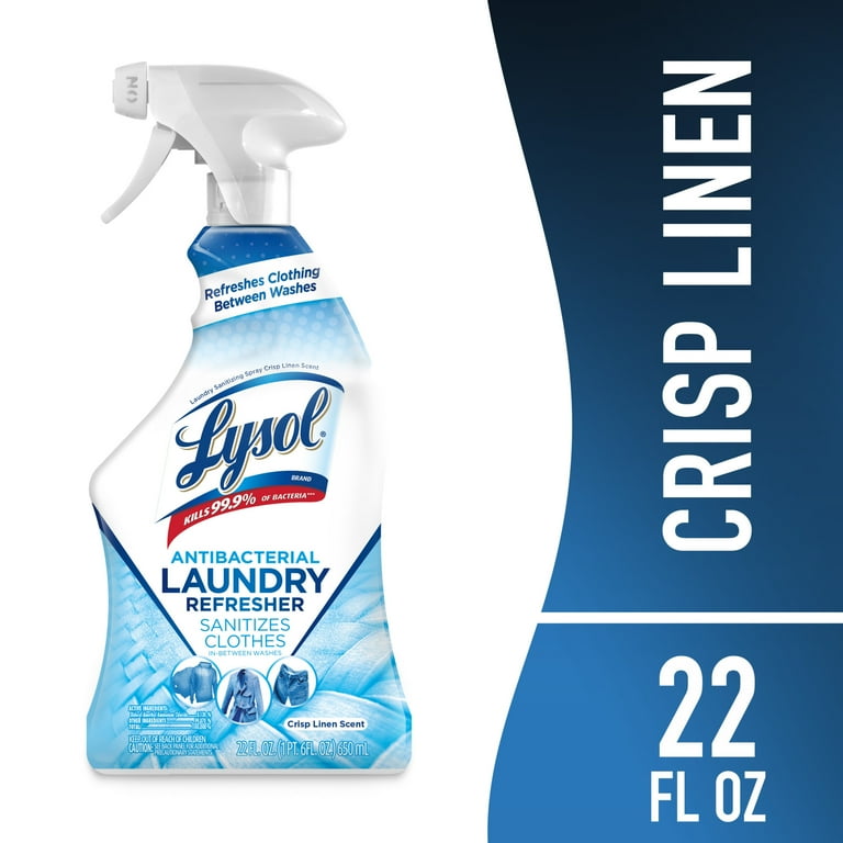 Lysol Antibacterial Laundry Refresher Spray Sanitize Clothes Remove Odor Causing Bacteria Crisp Linen 22 oz Walmart