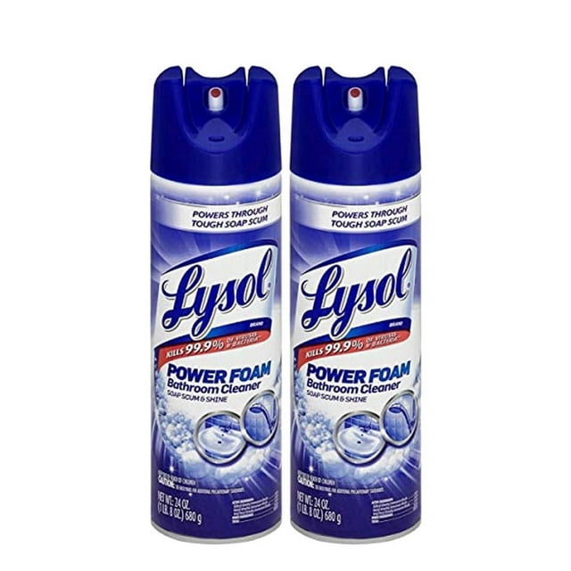 Lysol Bathroom Cleaner Aerosol Spray Island Breeze Scent 24oz 2 Pack