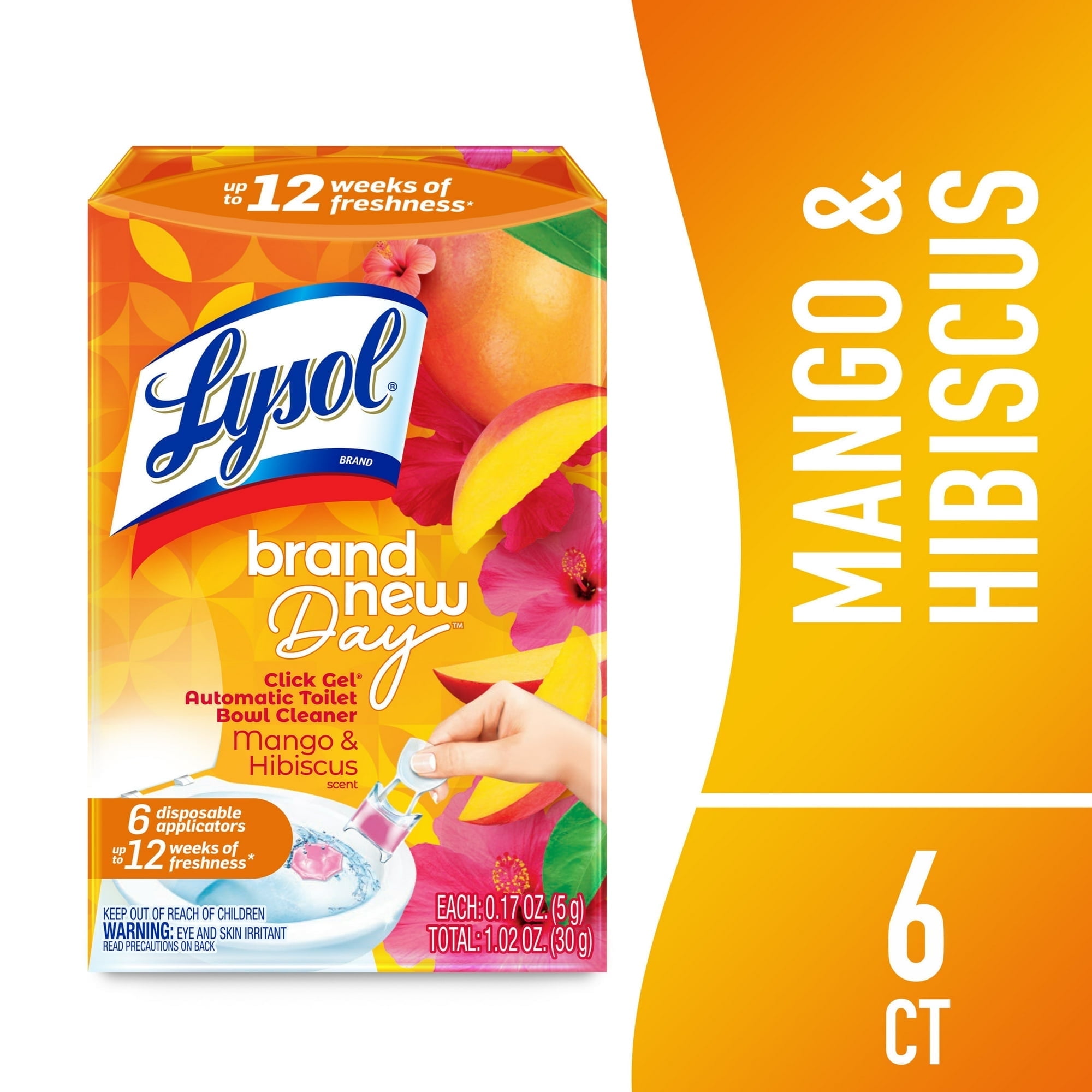 Lysol® Brand New Day Automatic Toilet Bowl Click Gel Cleaner, Mango ...