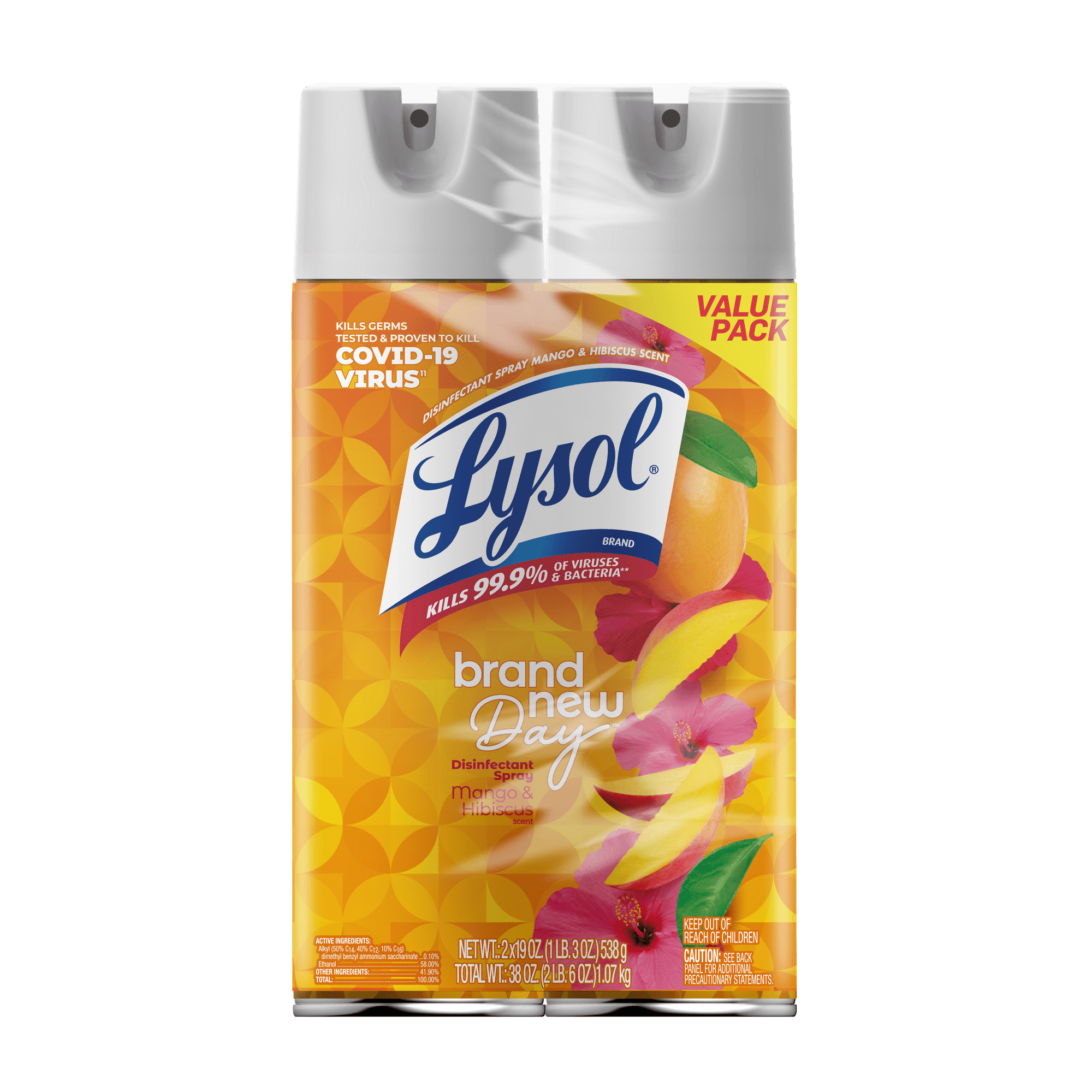Lysol Brand New Day Disinfectant Sanitizing Antibacterial Sprays, Mango & Hibiscus, 19 fl oz ...