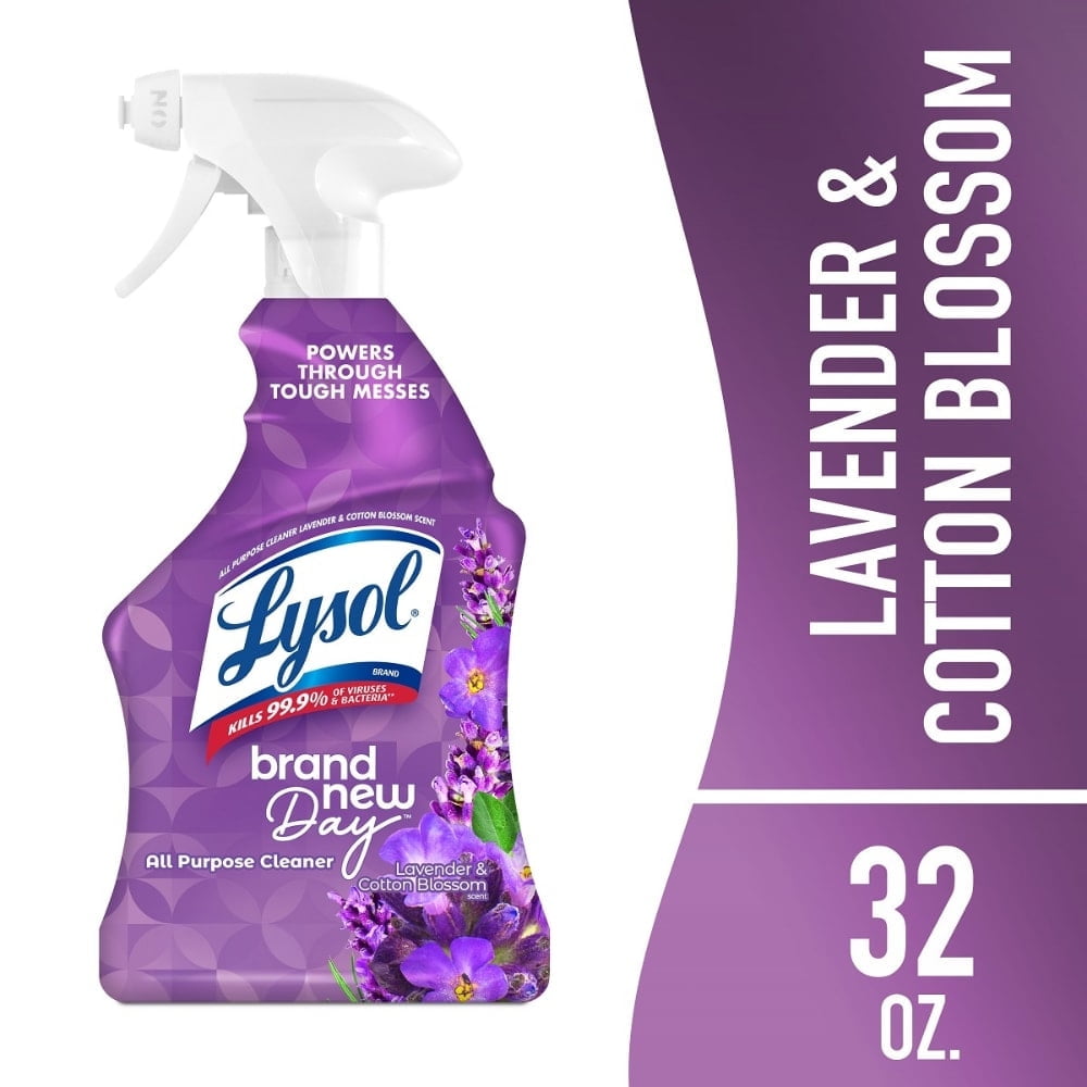 Lysol Brand New Day All-Purpose Cleaner, Lavender and Cotton Blossom Scent, 32 oz, Pack of 2 ...