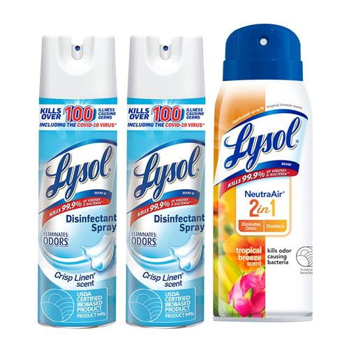 Lysol Disinfectant Spray Bundle - 2 Crisp Linen Disinfectant Sprays (19 ...