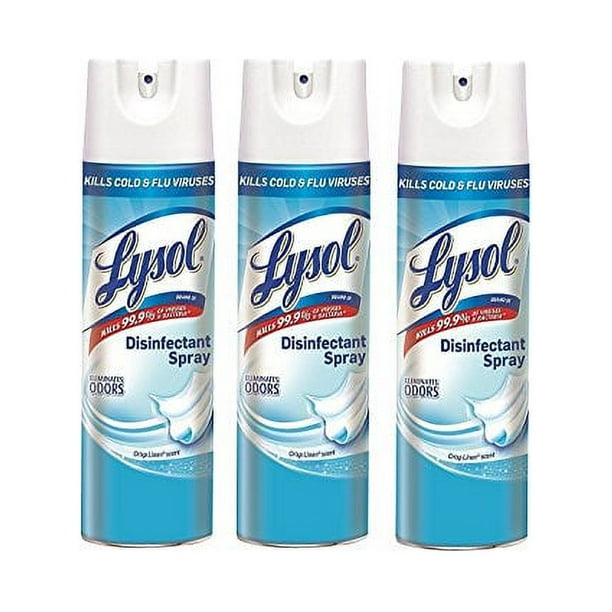 Lysol Disinfectant Spray, Crisp Linen, 19 oz, 3 Count - Walmart ...