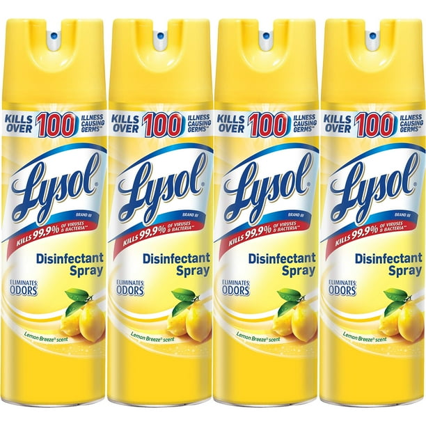 Lysol Disinfectant Spray, Lemon Breeze, 76oz (4X19oz) - Walmart Business Supplies