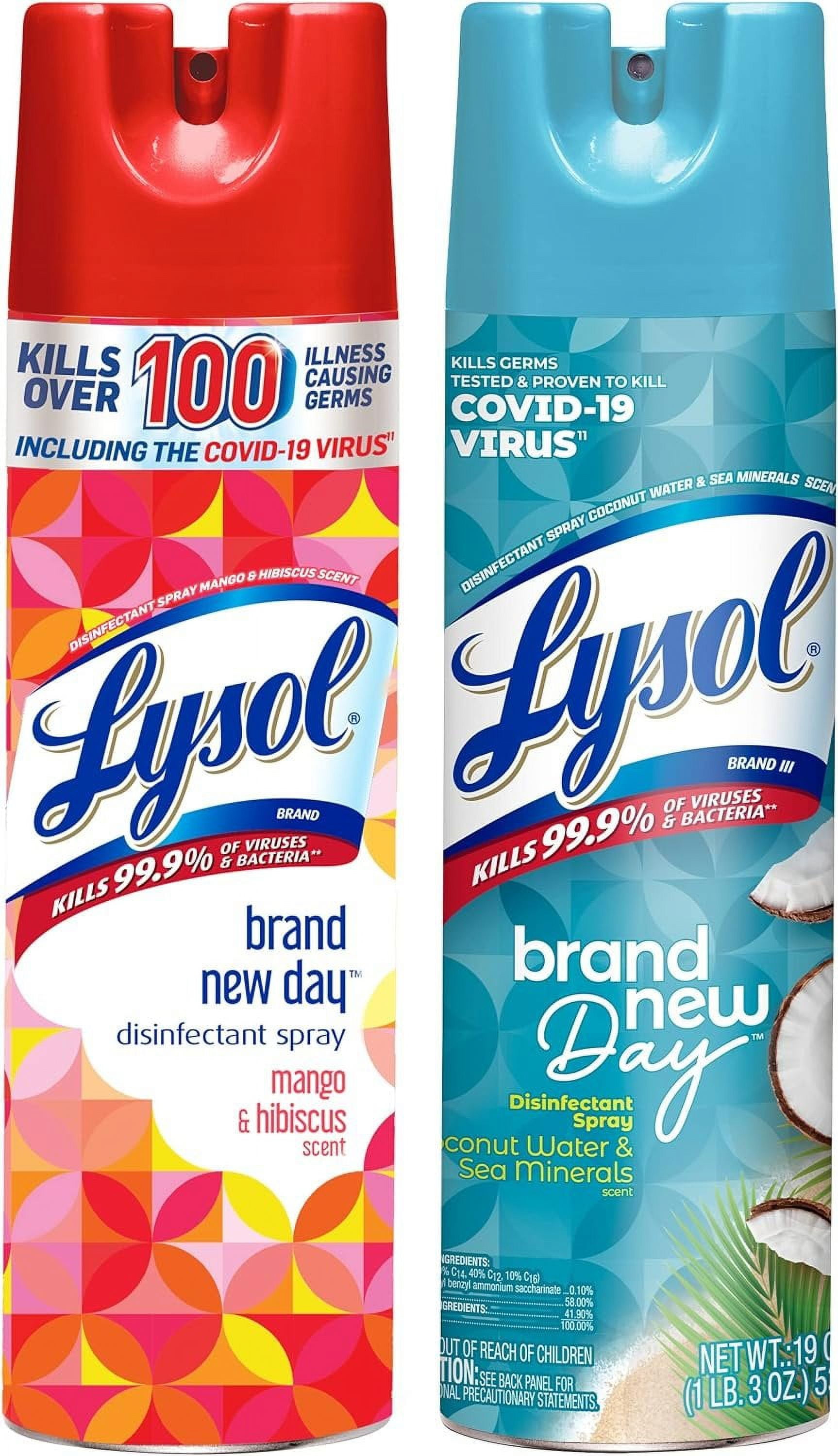 Lysol Disinfectant Spray Multi Scent Bundle - Mango & Hibiscus, Coconut ...