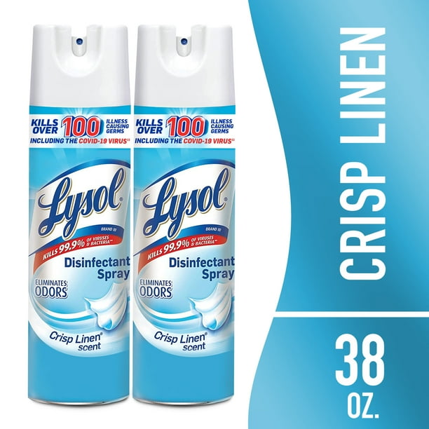 Lysol Disinfectant Spray, Crisp Linen Scent, 19 Fl. Oz (Pack of 2 ...
