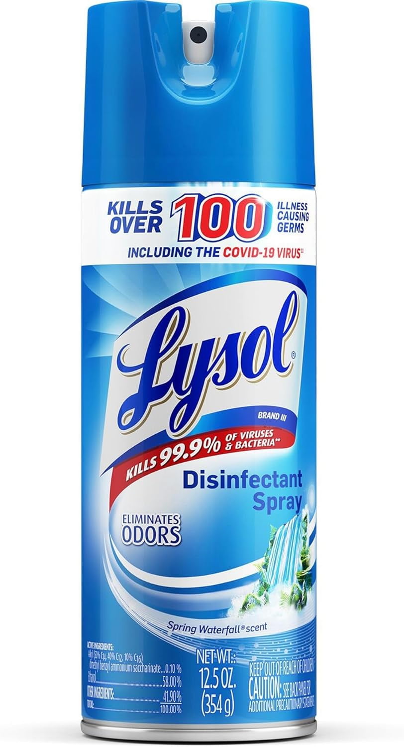 Lysol Disinfectant Spray, Spring Waterfall - 12.5 Oz, 6 Pack - Walmart.com