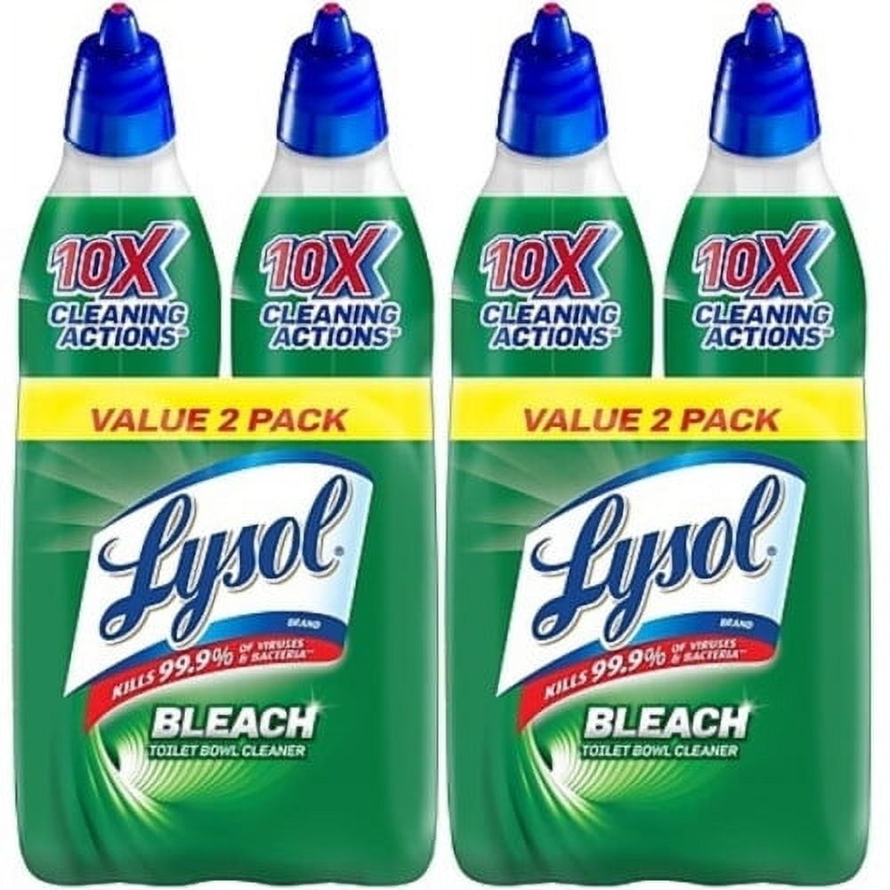 Lysol Disinfectant Toilet Bowl Cleaner with Bleach 4-Pack, Each ...