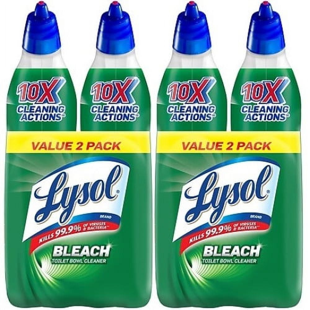 Lysol Disinfectant Toilet Bowl Cleaner with Bleach 4-Pack, Each ...