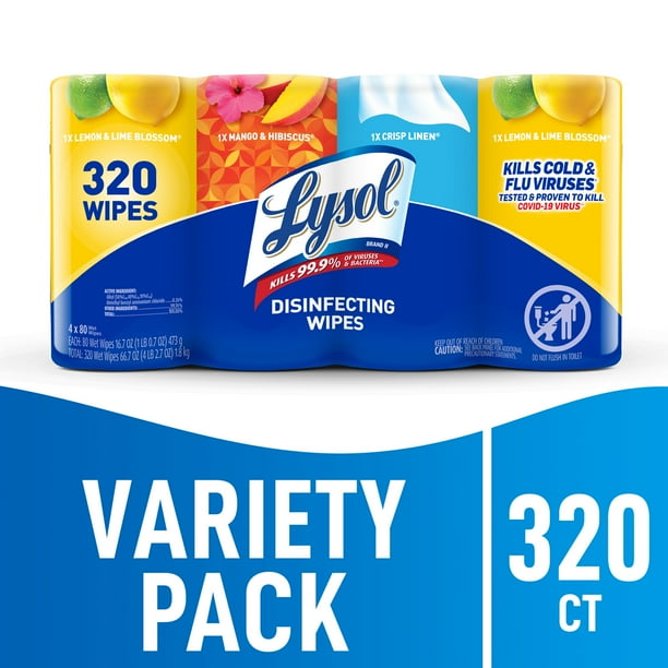 Lysol® Disinfectant Wipes Bundle, Multi-Surface Antibacterial Cleaning ...