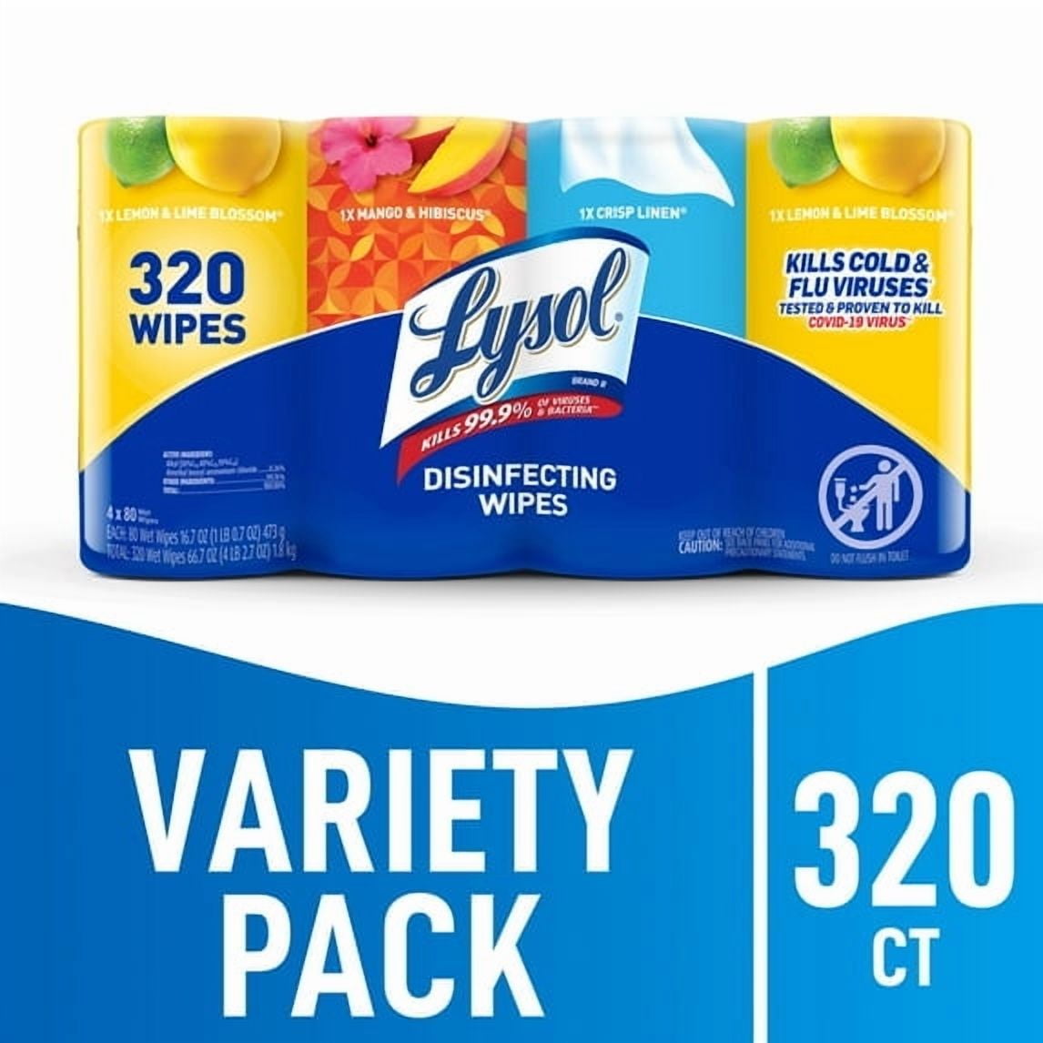 Lysol® Disinfectant Wipes Bundle, Multi-Surface Antibacterial Cleaning ...