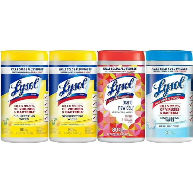 Lysol Disinfectant Wipes Bundle, Multi-Surface Antibacterial Cleaning ...