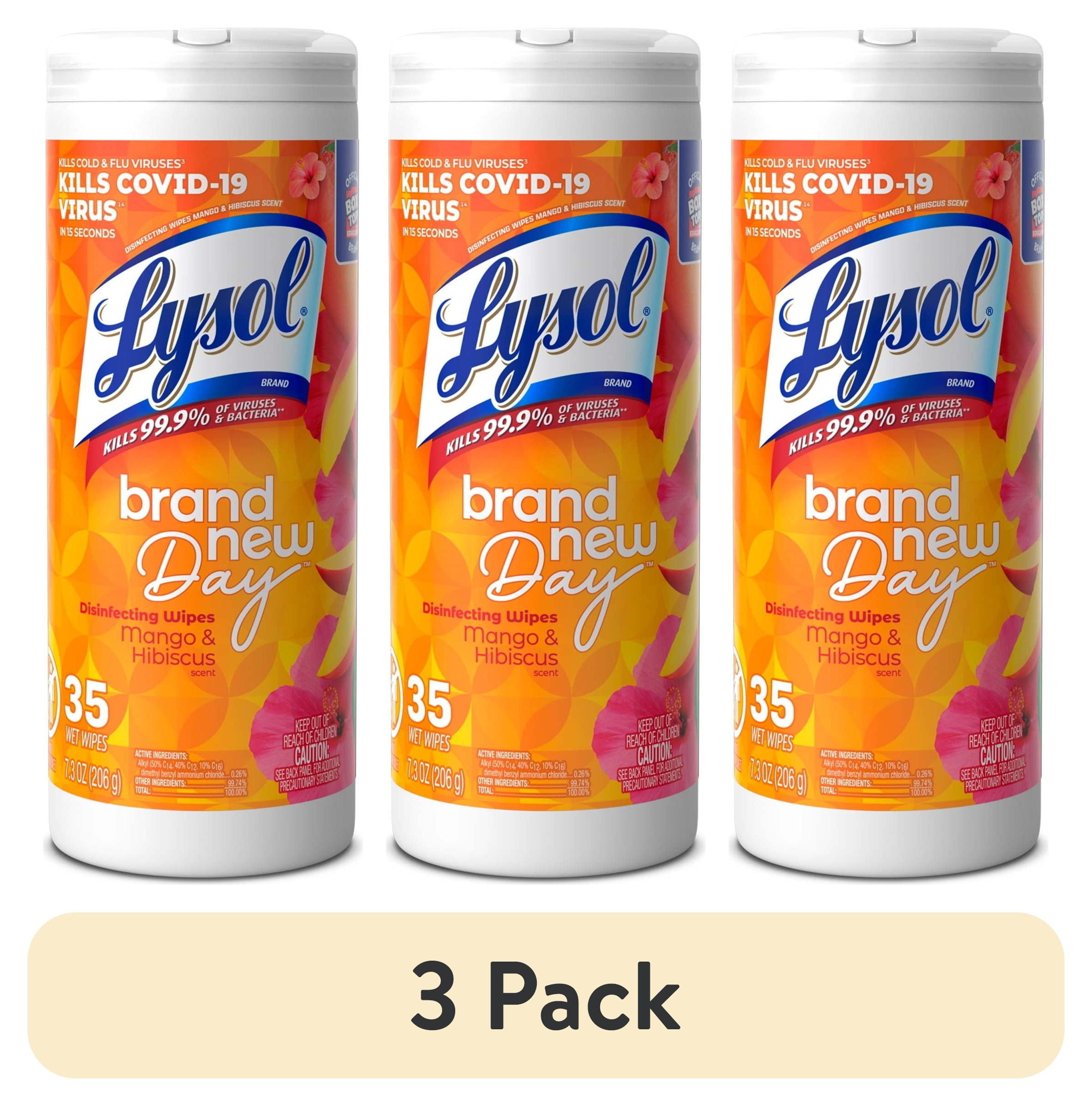 (3 pack) Lysol® Disinfecting Wipes, Mango & Hibiscus, 35 count ...