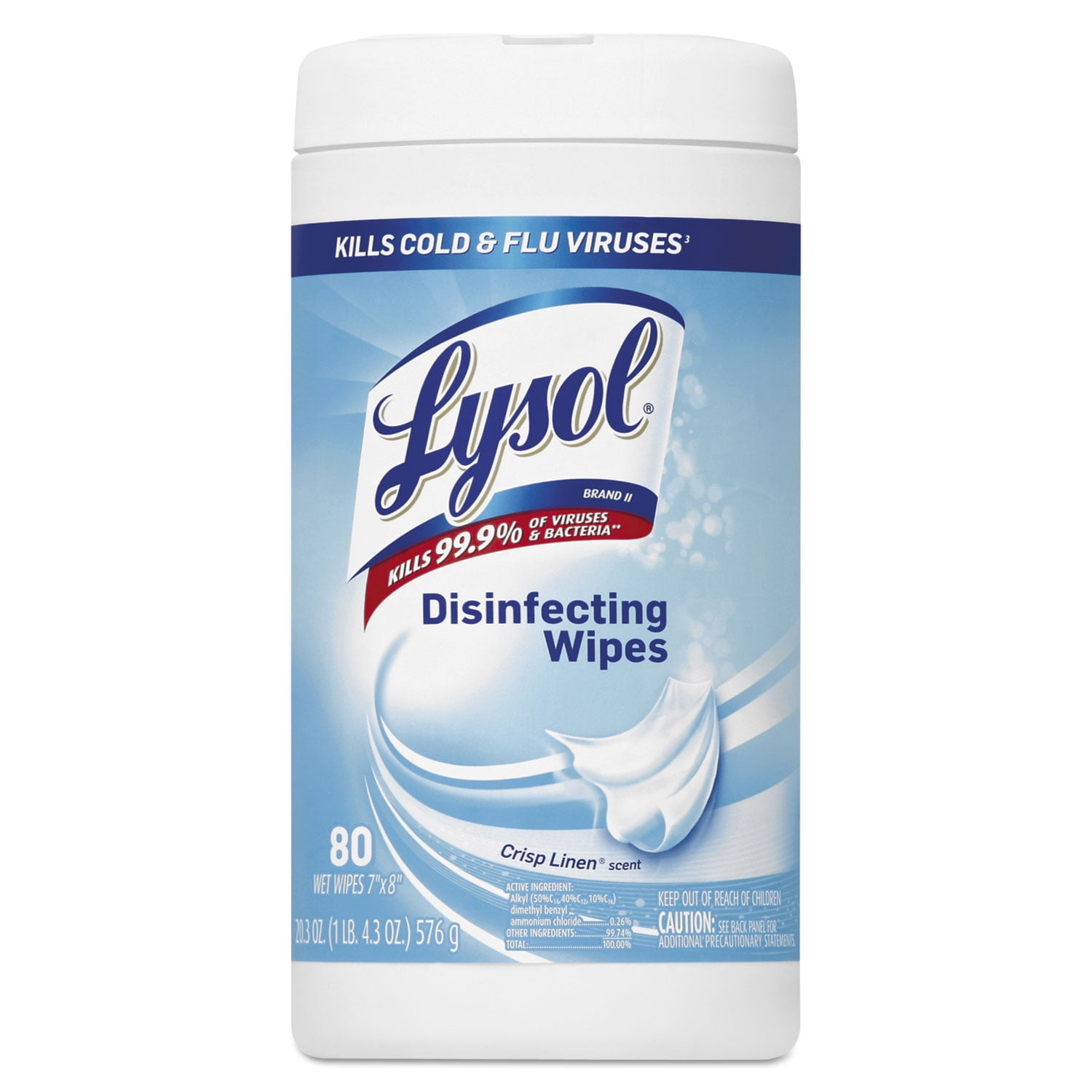 Lysol® Disinfecting Wipes, Crisp Linen Scent, 80 Wipes, 6 Canisters (RAC89346CT) - Walmart.com