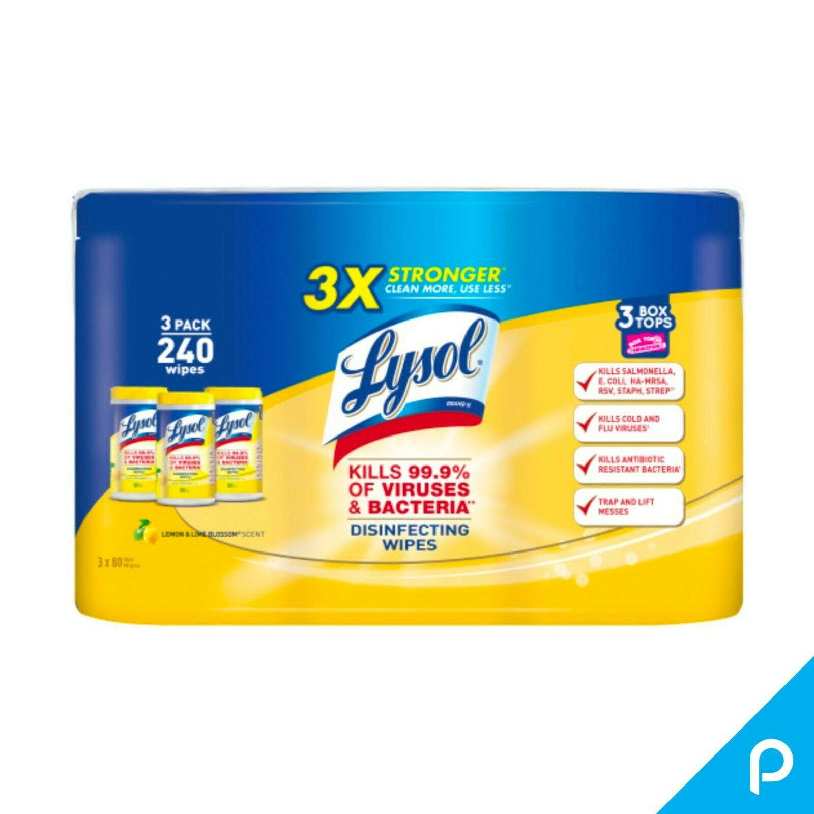 3 Pack - Lysol Disinfecting Wipes, Lemon & Lime Blossom, 240ct (3x80ct) - Walmart.com