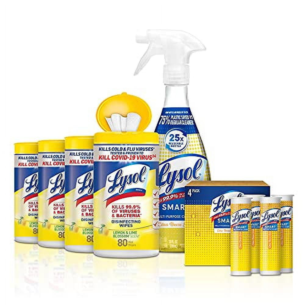 Lysol Disinfecting Wipes, Lemon and Lime Blossom, 80 ct (Pack of 4 ...