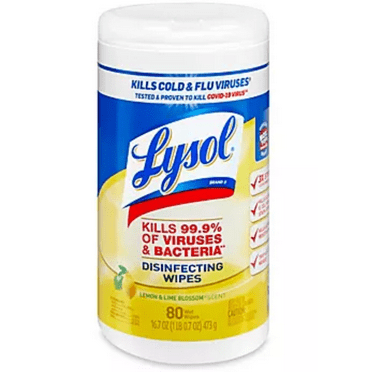 Lysol Disinfecting Wipes, Lemon & Lime Blossom, 80ct tub (Pack of 18) - Walmart.com