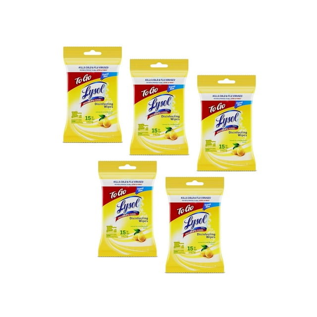 Lysol Disinfecting Wipes - Lemon & Lime Blossom To-Go Flatpack 15 Count ...