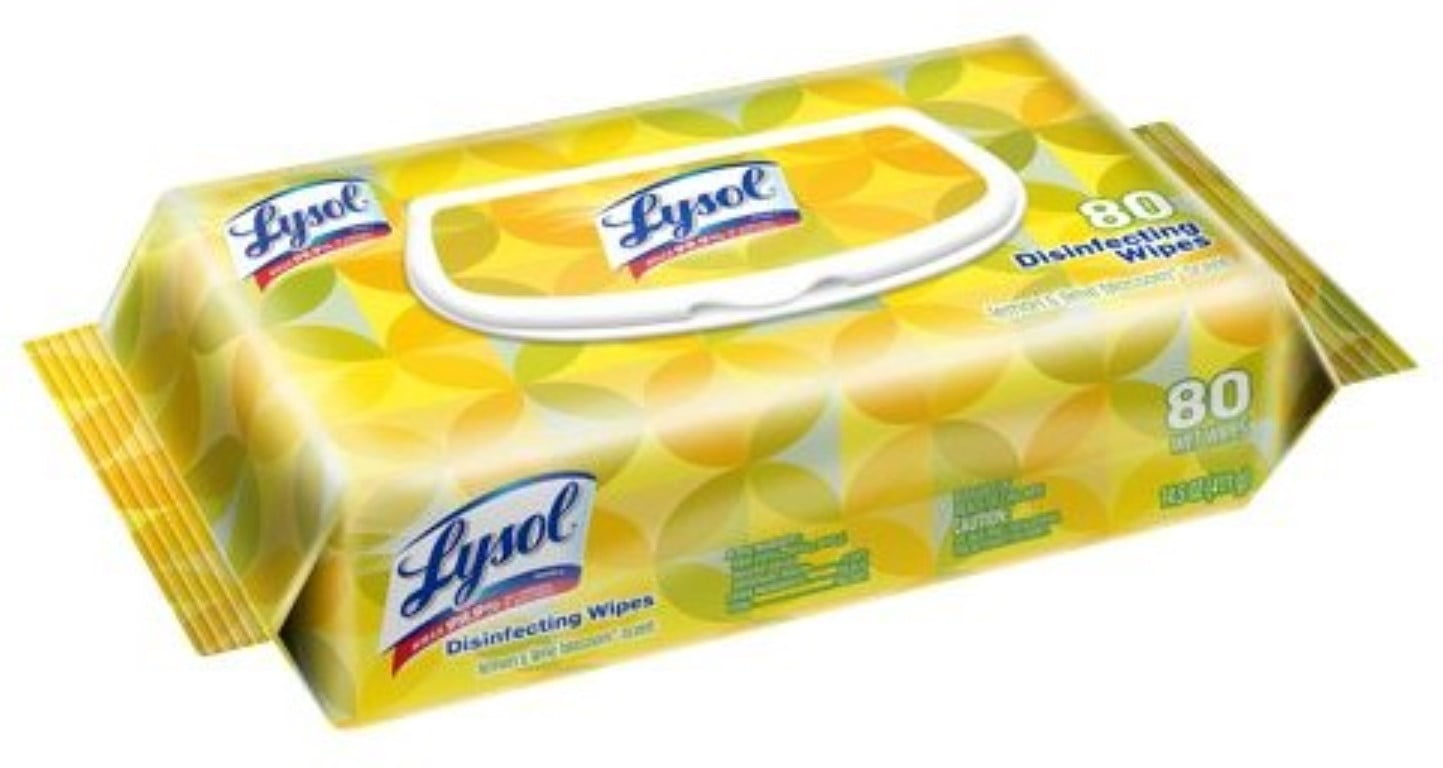 Lysol Disinfecting Wipes Lemon and Lime Blossom Flatpack, 80 Count, 4 ...