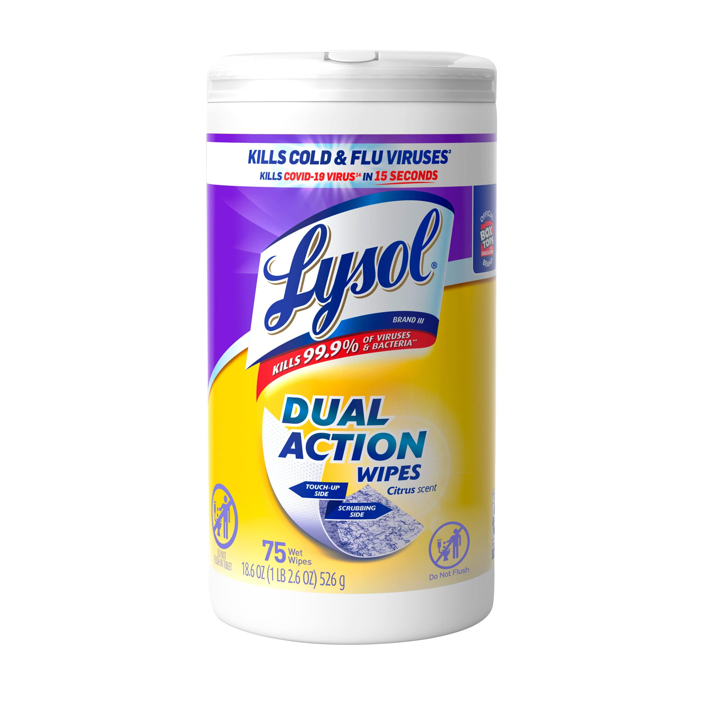 Lysol Dual Action Disinfectant Wipes, Multi-Surface Antibacterial ...