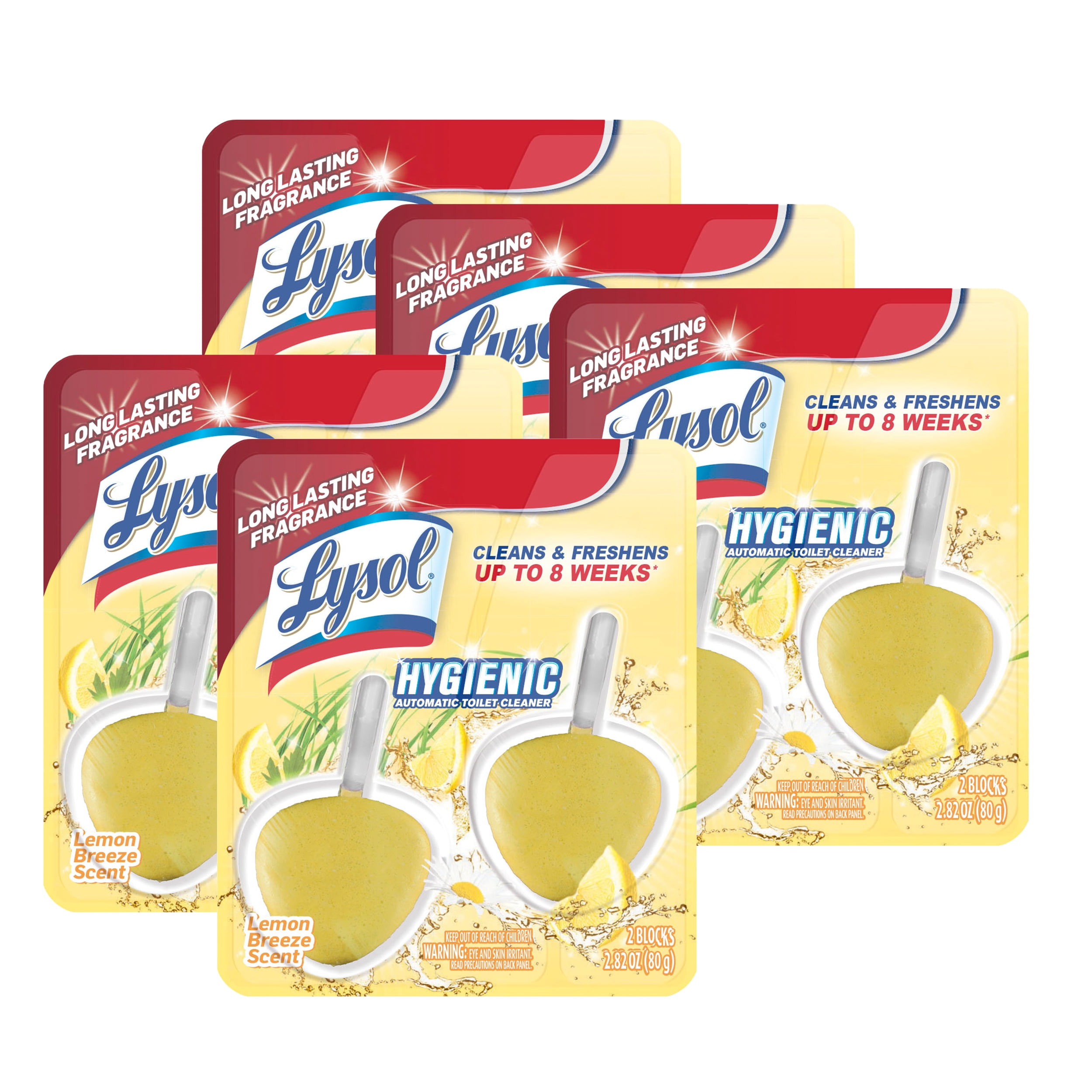 Lysol Hygienic Automatic Toilet Bowl Cleaner, Lemon Breeze, 2 ct (Pack ...