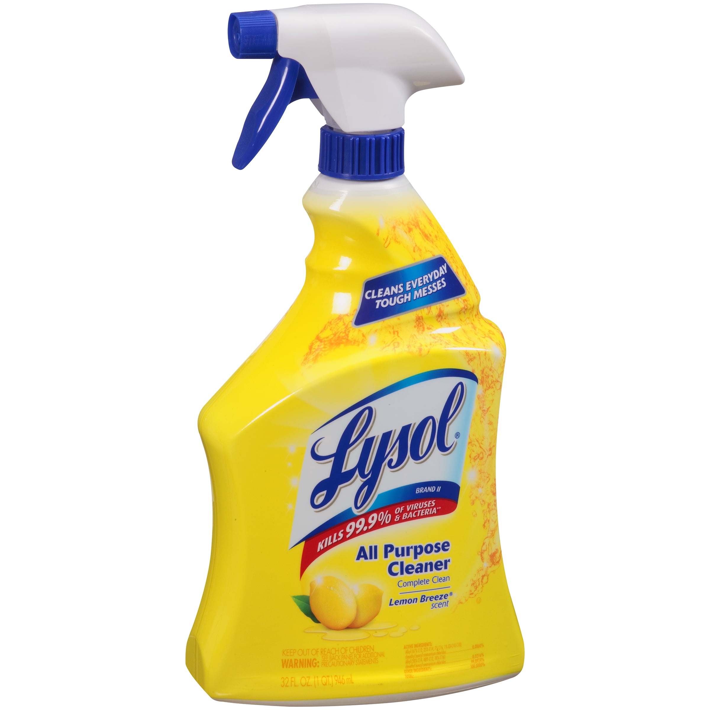 Lysol Lemon Scent All Purpose Cleaner, 32 Ounce Trigger Spray Bottle ...