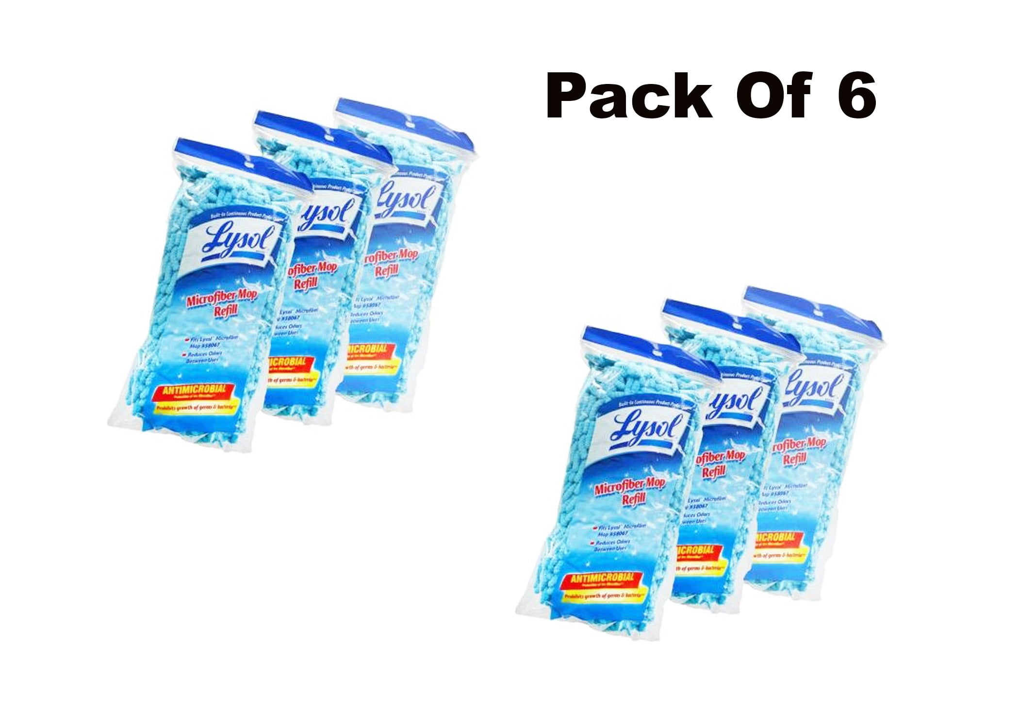 Lysol Microfiber Mop Refill Pack of 6 - Walmart.com