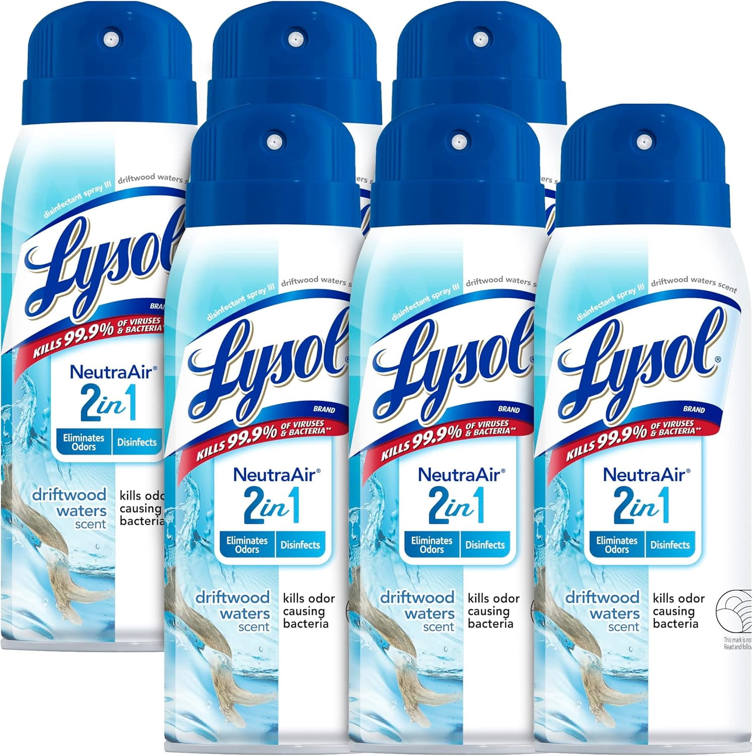 Lysol Neutra Air 2 in 1, Disinfectant Spray, Eliminates Odor, Driftwood ...