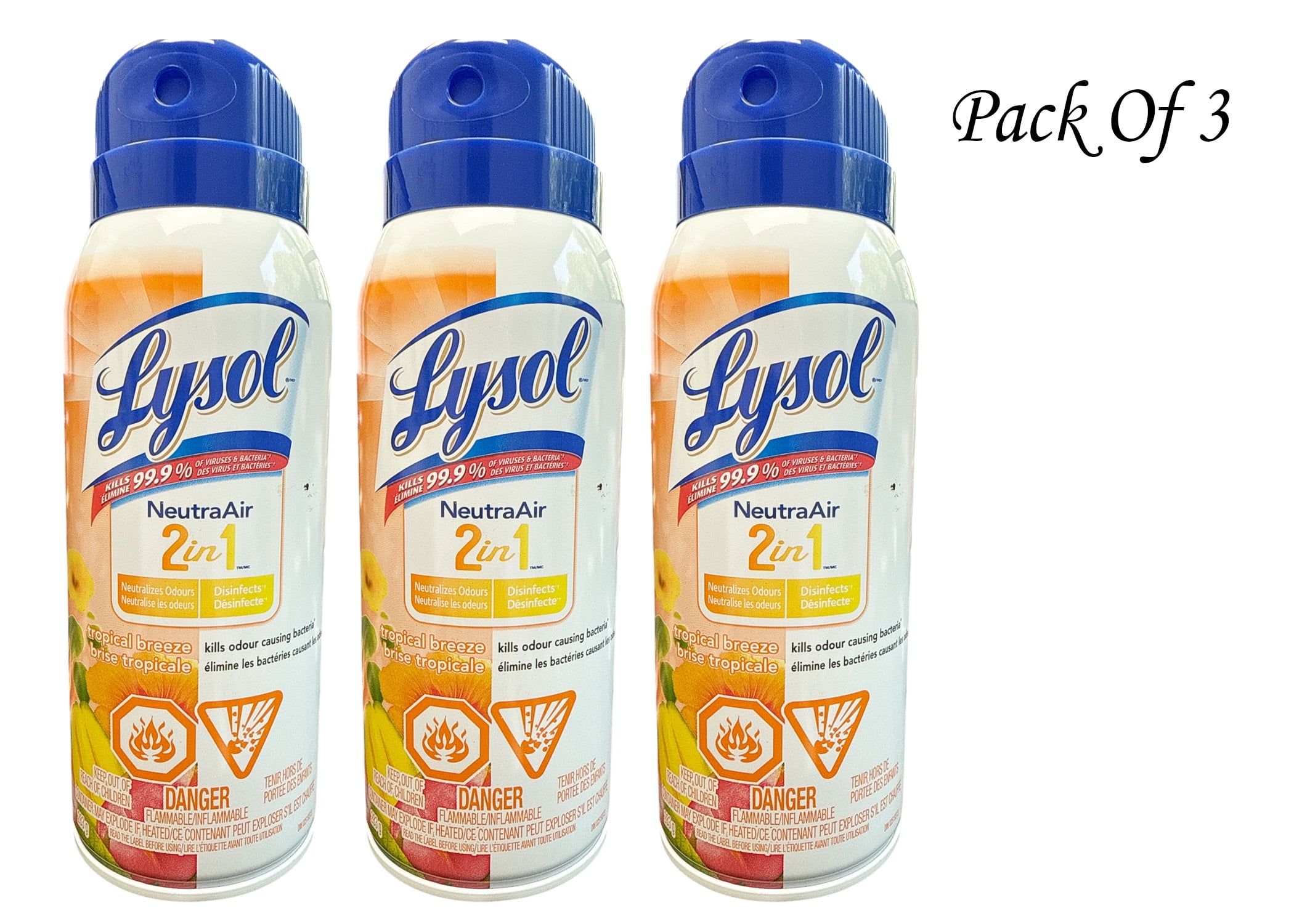 Lysol NeutraAir Disinfectant Spray, 2 In 1: Neutralize Odors and Disinfects, Tropical Breeze, 10 ...