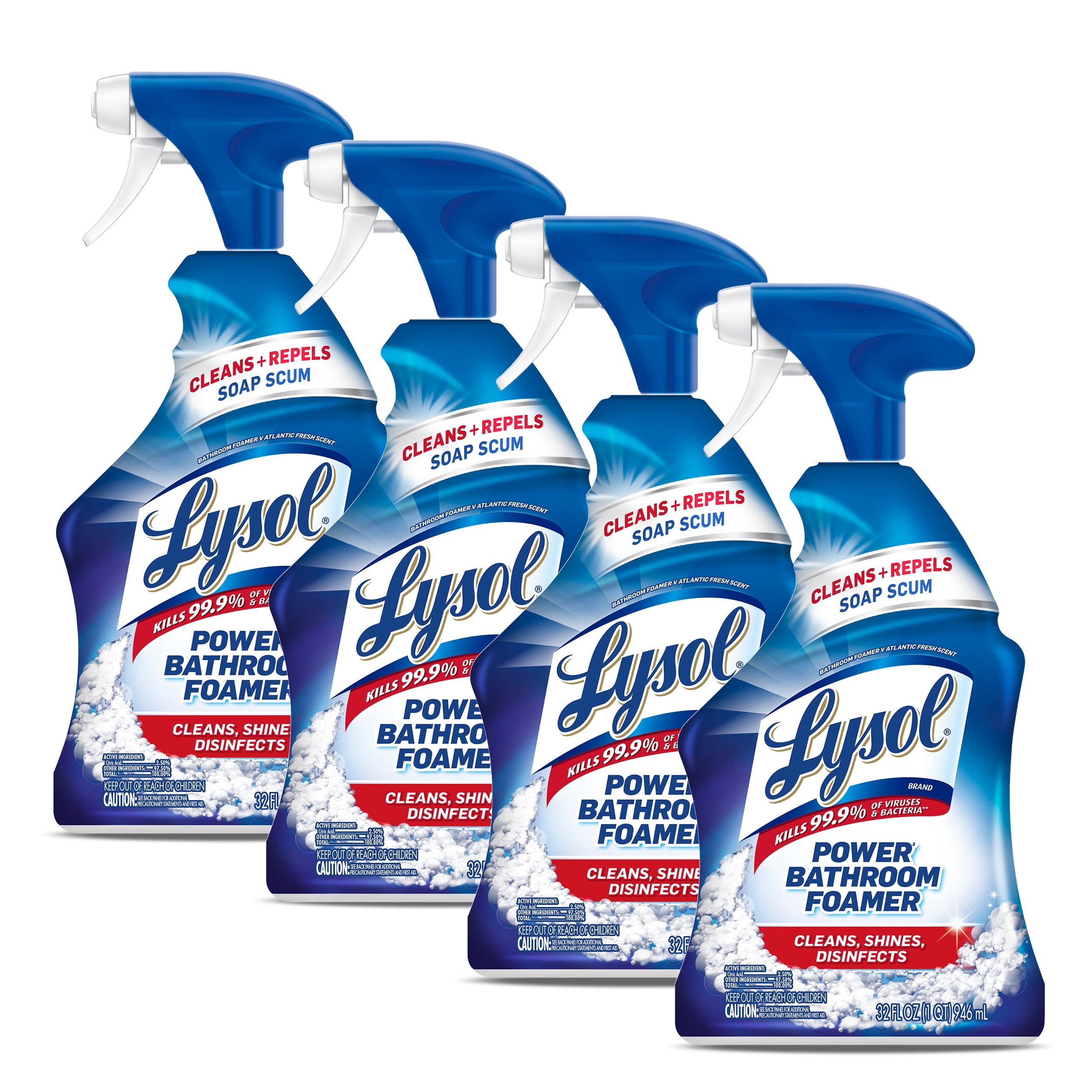 Lysol Power Bathroom Cleaner Spray, Island Breeze, 22 Oz (Pack of 4 ...