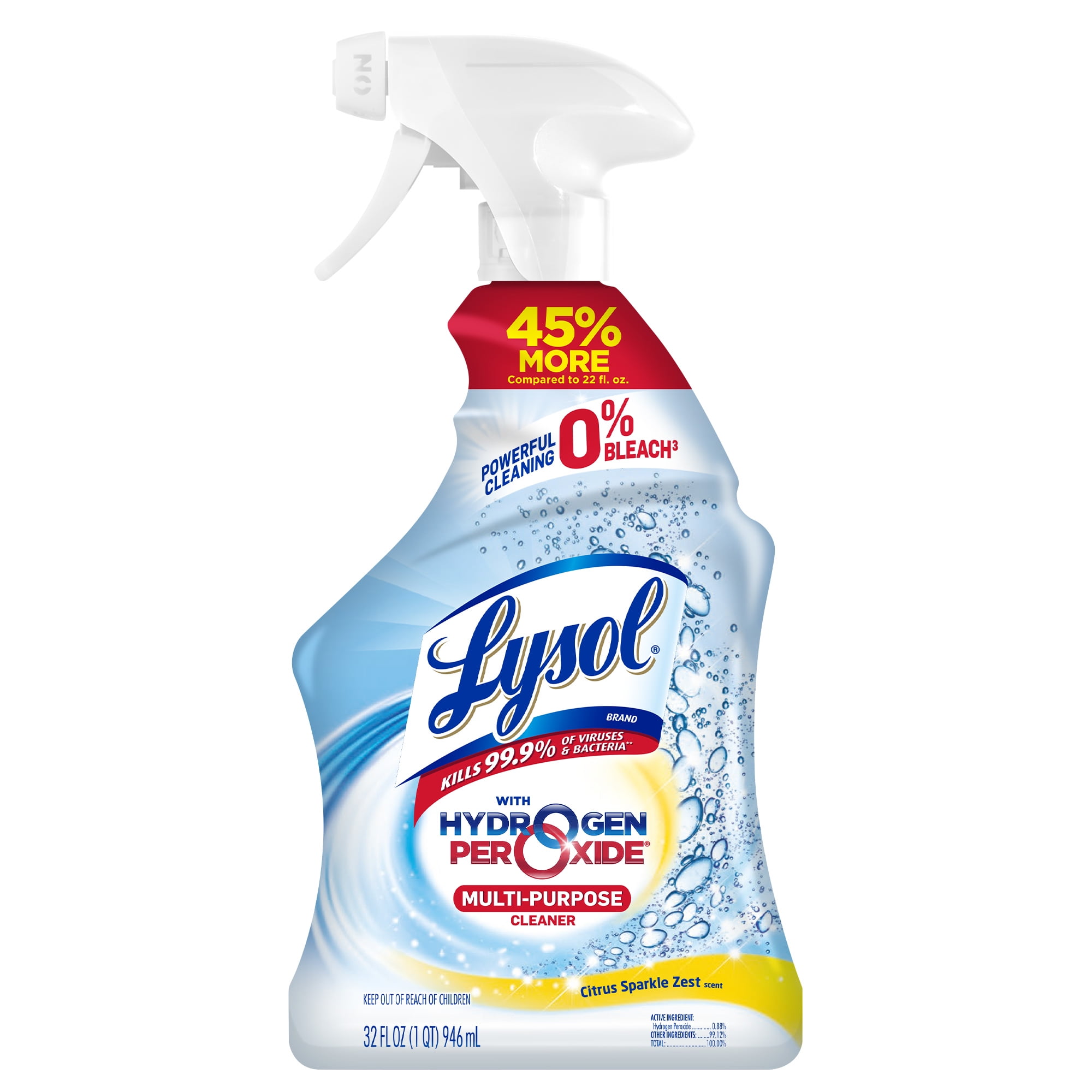 Lysol Bleach Free Hydrogen Peroxide Multi-Purpose Cleaner, Citrus 32oz ...